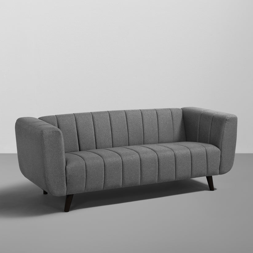 Buy Sleepyhead Kiki 3 Seater Grey Fabric Sofa Online at B...