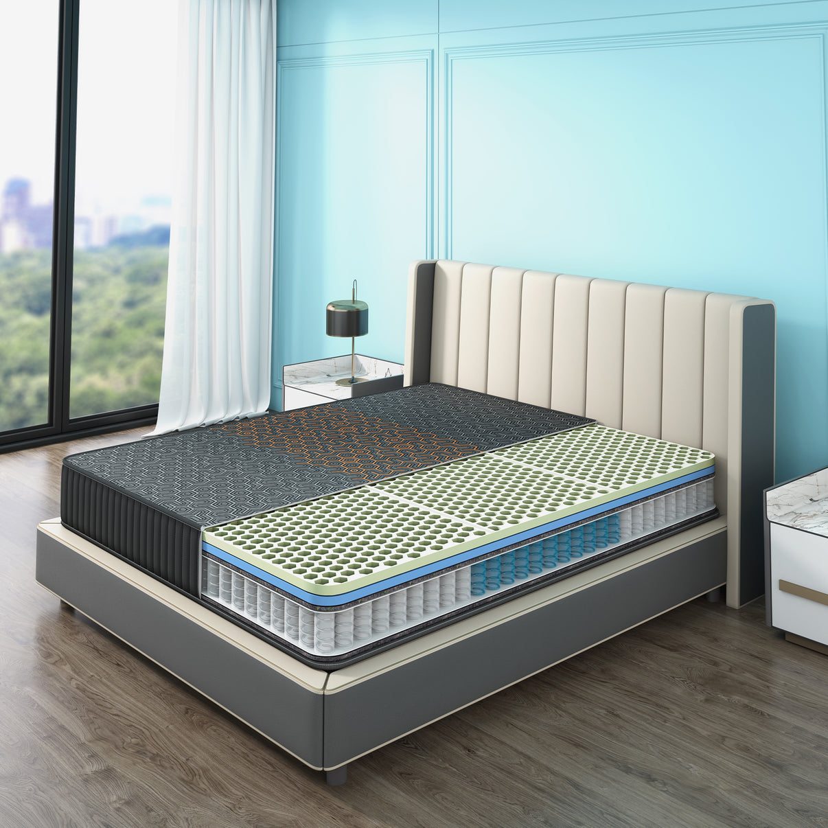 Buy Sleepyhead Technic Hybrid 3-Zone 6D Hexagon Grid Mattress Online