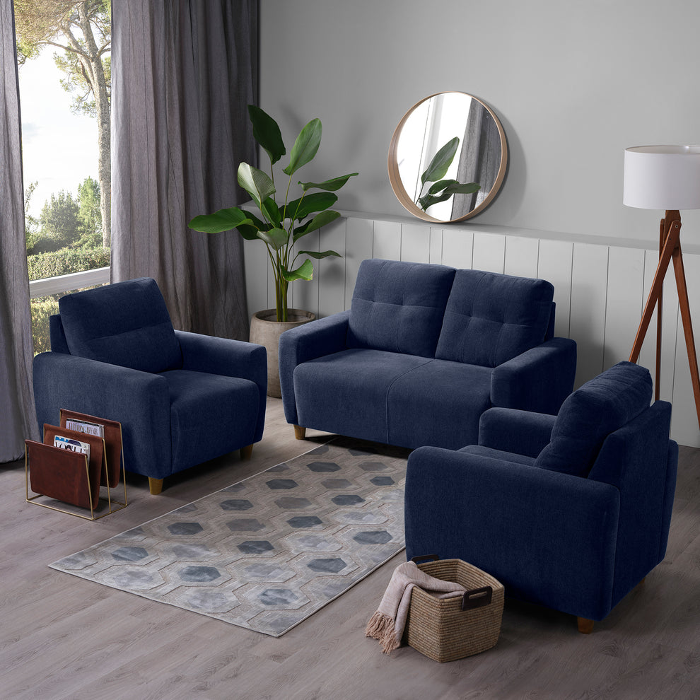 Buy Sleepyhead Yolo 1 Seater Berry Blue Fabric Sofa Online at Best Price